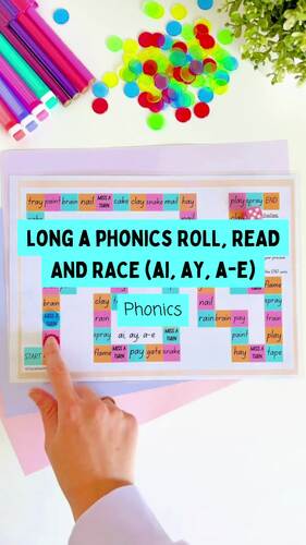 Long A Vowel Teams Roll and Read (ai, ay and a-e) Phonics Game- Aussie ...