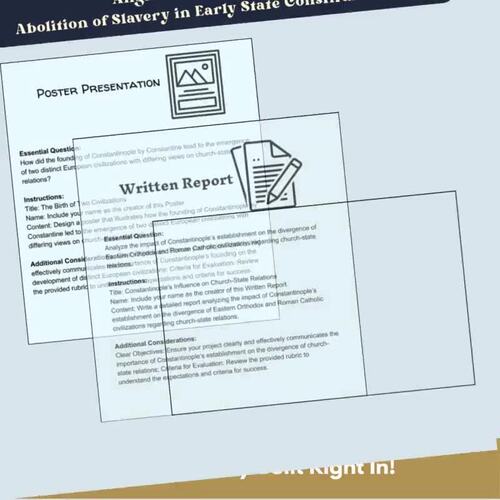 Abolition of Slavery in State Constitutions • PBL Choice Board— HSS 8.9.2