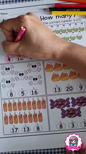 Engaging Kindergarten Halloween Counting Worksheets Printable for 1-20 Fun!