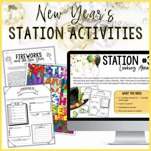 New Year Activity Middle School - New Year Goals 2025 - ELA Stations ...