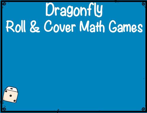 Dragonfly Themed Math Center Dice Games Two & Three Addend Addition