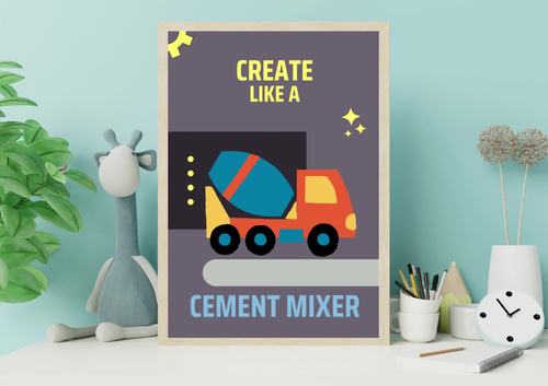 Motivational Set of 6 Construction Vehicle Affirmations Bulldozer, Dump ...