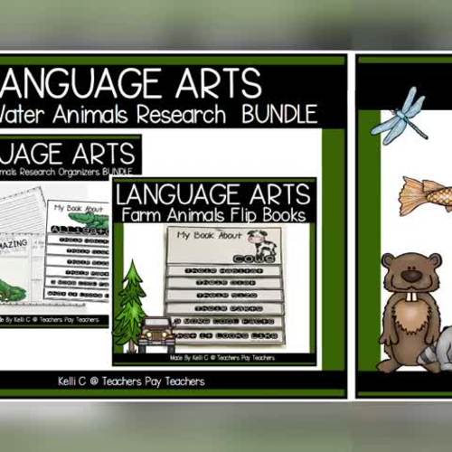Animal Research Templates and Flip Books for Fresh Water Animals BUNDLE