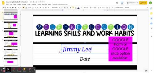 Learning Skills Self-Reflection Ontario by Easy Peasy Teaching Co