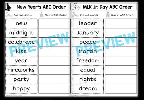 ABC Order Alphabetical Order Worksheets for The Whole Year HOLIDAYS All ...