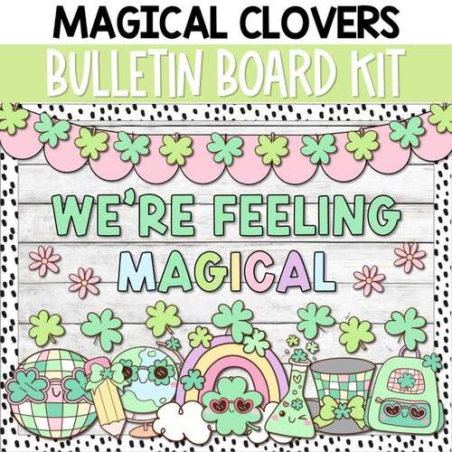 Pastel St. Patrick's Day Bulletin Board Kit, Pastel Rainbow Trendy ...