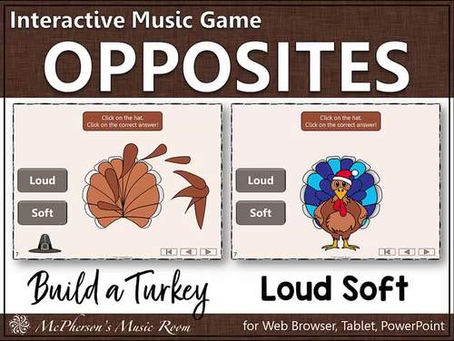 Thanksgiving Music Dynamics Loud and Soft Interactive Music Game Build ...