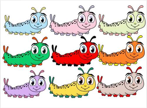 Cute Cartoon Bug, Insect Clipart 4, 84 PNG, Editable Vector, Digital ...