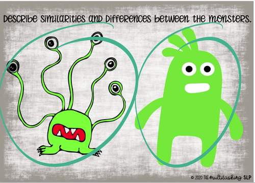 Monsters Compare & Contrast | Speech Therapy | Boom Cards™ | TpT