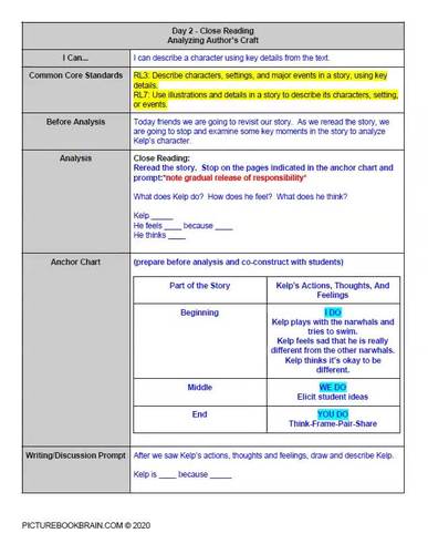 Not Quite Narwhal by Jessie Sima Lesson Plan and Google Activities