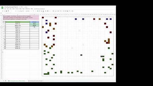 Multiplying and Dividing Decimals - Whole Numbers and Decimals - Pixel Art