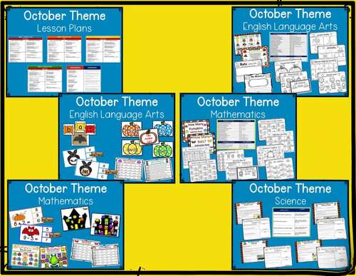 Kindergarten October November and December Cross-Curricular Units Bundle