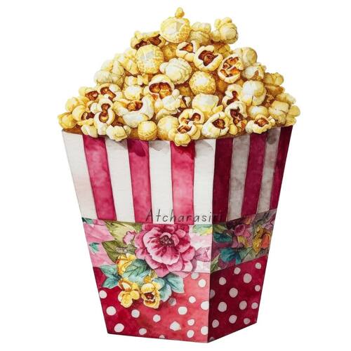 Watercolor Popcorn Clipart – 10 PNG Digital Downloads | TPT