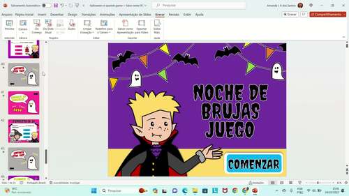 Halloween Game for Elementary SPANISH - Task cards and PowerPoint