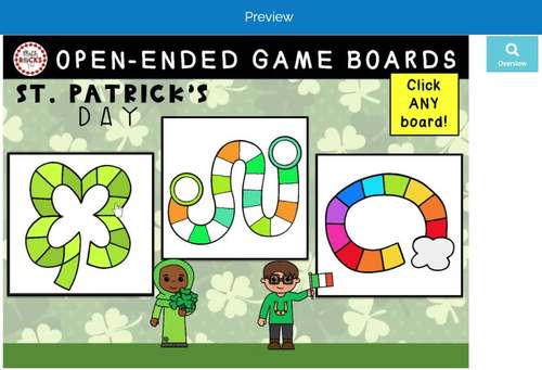 St. Patrick's Day Open-Ended Game Board Digital Boom Cards™ | Interactive