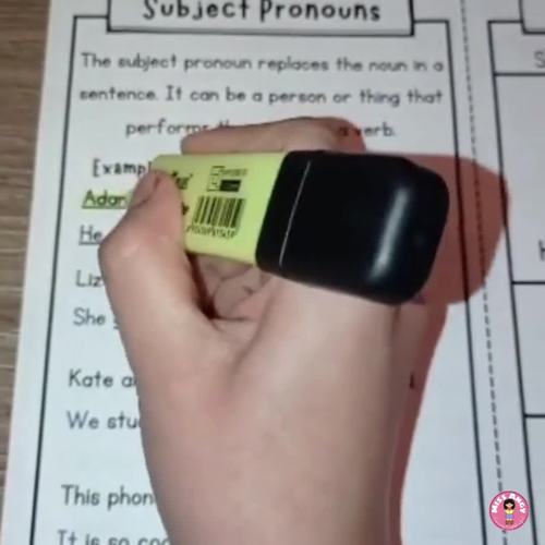 Subject Pronouns Worksheets | ESL Daily Grammar Practice by Miss Angy Rojas