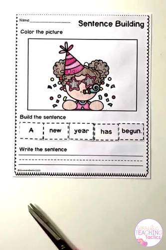 January Sentence Building Worksheets by Terrific Teaching Tactics