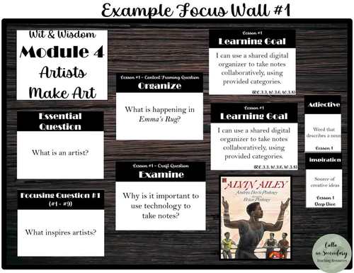 Wit and Wisdom 3rd Grade Module 4 Focus Wall Posters by Calla in Secondary