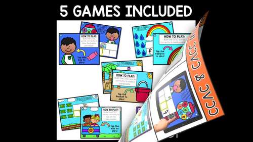 Digital Interactive PDF Games - CCVC Words and CVCC Words | TPT