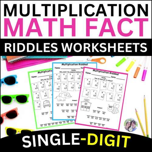 Multiplication Facts Riddles - Single Digit Multiplication Worksheets ...
