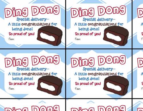 Ding Dongs Cake Testing Motivation Tag- Special delivery--a little ...