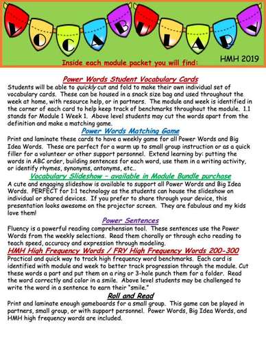 HMH Into Reading 2019 Module 8 by Inside the Beehive | TPT