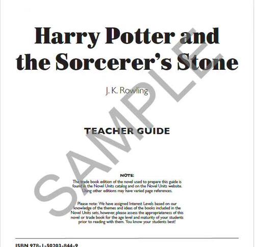 Harry Potter and the Sorcerer's Stone Novel Units® Teacher Guide Novel ...