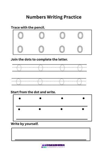 Number Tracing Worksheets 1–10 | Preschool and EYFS Math Printable