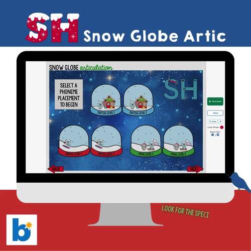 SH Sound Snow Globe Speech Articulation Activity - Digital & Printable