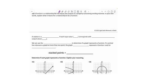 Identifying Functions Guided Notes Worksheet And Video Lesson Editable