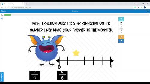 Identifying Fractions with Number Lines Boom Cards by Hands on Learning LLC