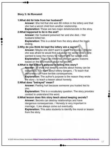 Unlucky Lottery Winners: Pre-GED Reading (2nd-3rd Grade Level) | TPT