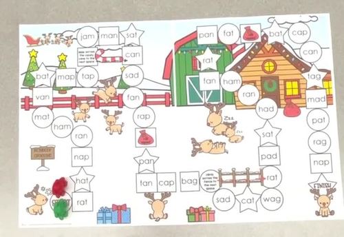 Reindeer Games CVC Words Sight Words Letter Sounds Board Game ...