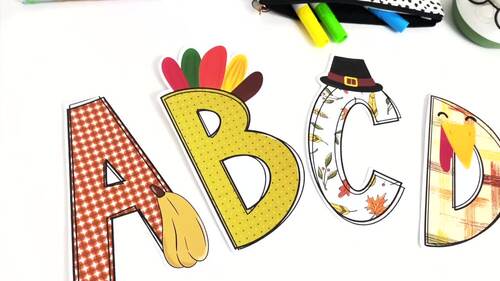 Thanksgiving Letters & Numbers for Bulletin Boards and Door Decor