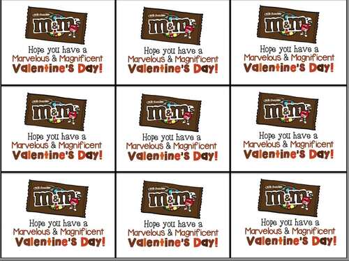 Cute M&M's Gift Tag for Valentine's Day by Highs and Lows of a Teacher
