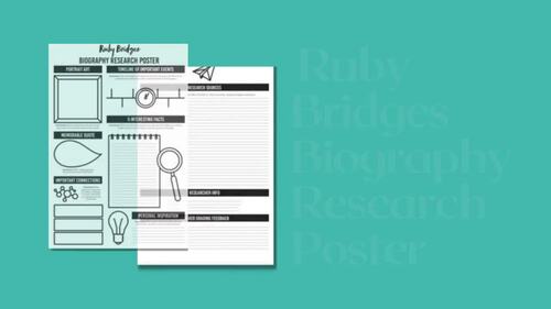 Black History Month Biography Poster for Ruby Bridges by Creating2Learn