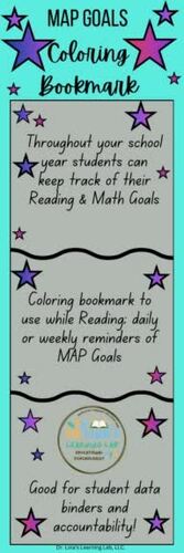 Student NWEA MAP Goal-Setting Bookmarks by Dr Linas Learning Lab