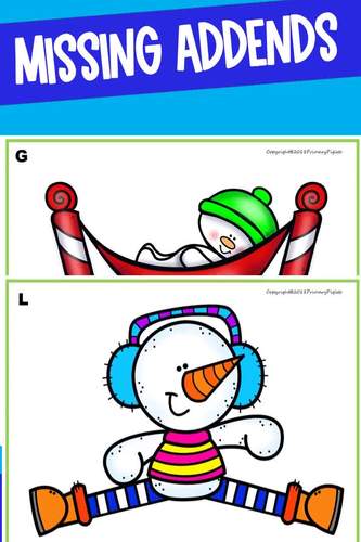 WINTER MATH ACTIVITIES | ADDITION TO 10 Missing Addends Sums of 10