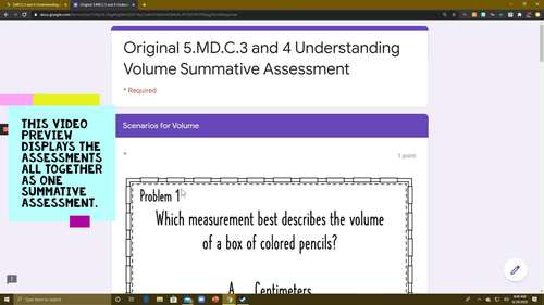 Understanding Volume Formative Assessments for Google Forms Distance ...