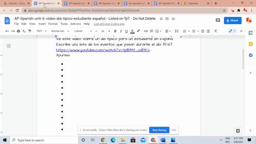 AP Spanish Unit 5 Schools in the Spanish-Speaking World Video Bundle