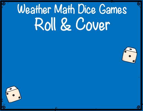 Weather Themed Math Center Dice Games Two & Three Addend Addition