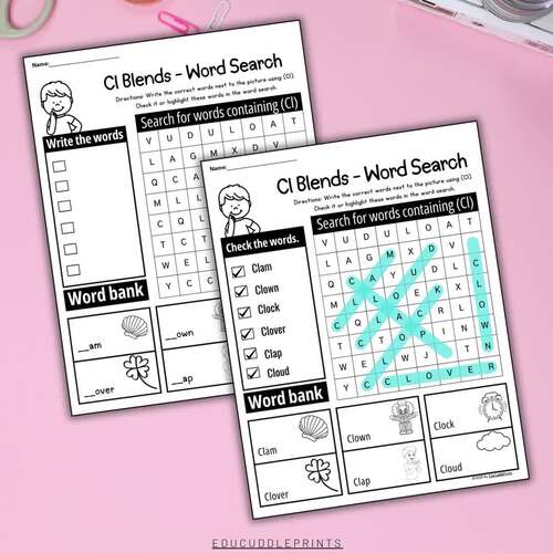 Blends Word Search Worksheets | Phonics Activities for Kids ...