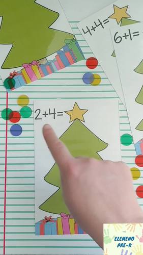 Christmas Tree Addition Mats Sums to 10 by ElemenoPreK | TPT
