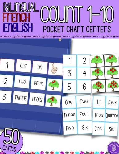 Bilingual French/English Counting 1-10 Number Recognition Pocket Chart ...