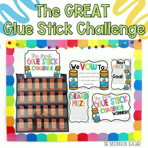 The Great Glue Stick Challenge Editable Bulletin Board or Google Slides