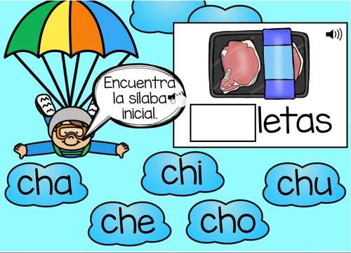 BOOM Cards Sílabas iniciales con la letra Ch- cha, che, chi, cho, chu
