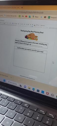 Thanksgiving Day Meal Plan/Financial Literacy Lesson by Tutoring with ...