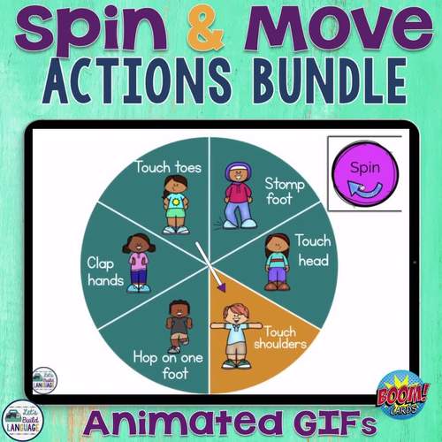 Spin and Move: Actions Boom Card Bundle with Animation | TPT