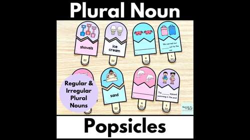 Summer Regular and Irregular Plural Noun Popsicle Puzzles for Speech ...