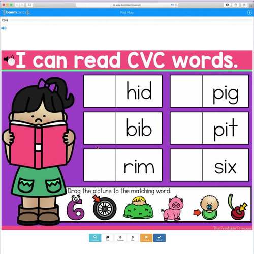 Boom Cards™ I Can Read CVC Words by The Printable Princess | TPT